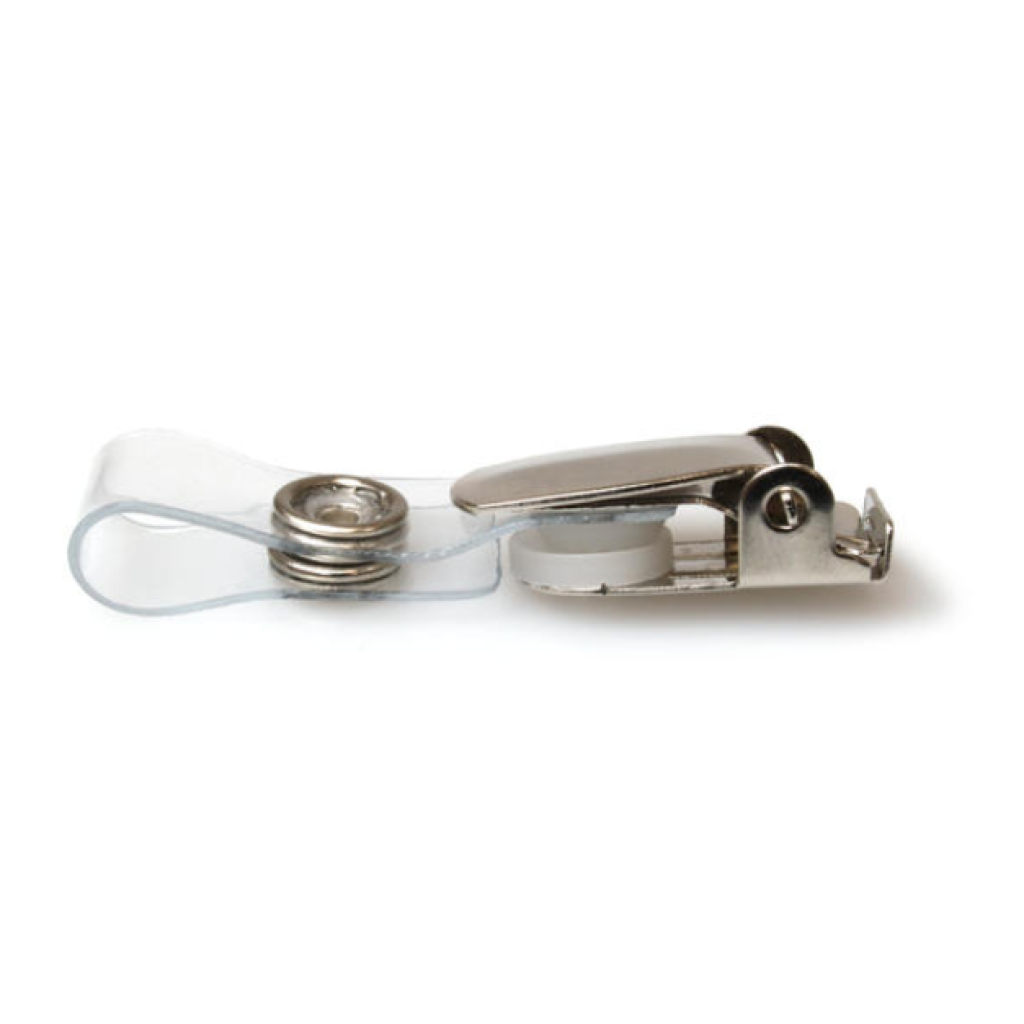 Locking Lever Clip with Clear Strap and Metal Popper Fastening