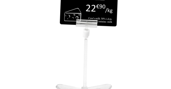 25 x 120mm Crystal Price Ticket Stands | Food Retail Display
