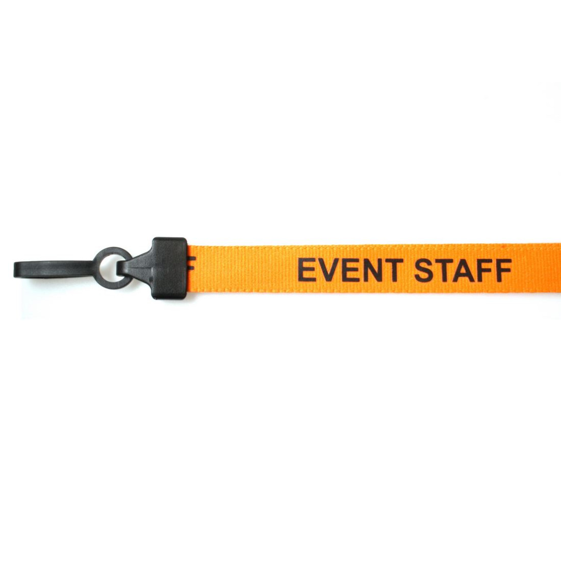 15mm Pre-Printed EVENT STAFF Lanyard with Black Plastic Clip