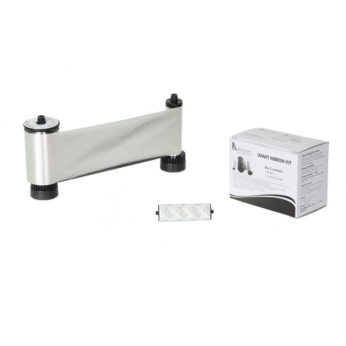 IDP SMART 31 and 51 Silver Metallic Ribbon with Cleaning Roller