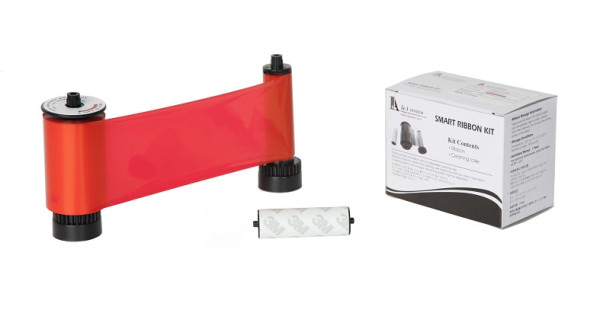 IDP SMART 30 and 50 Red Monochrome Printer Ribbon with Cleaning Roller