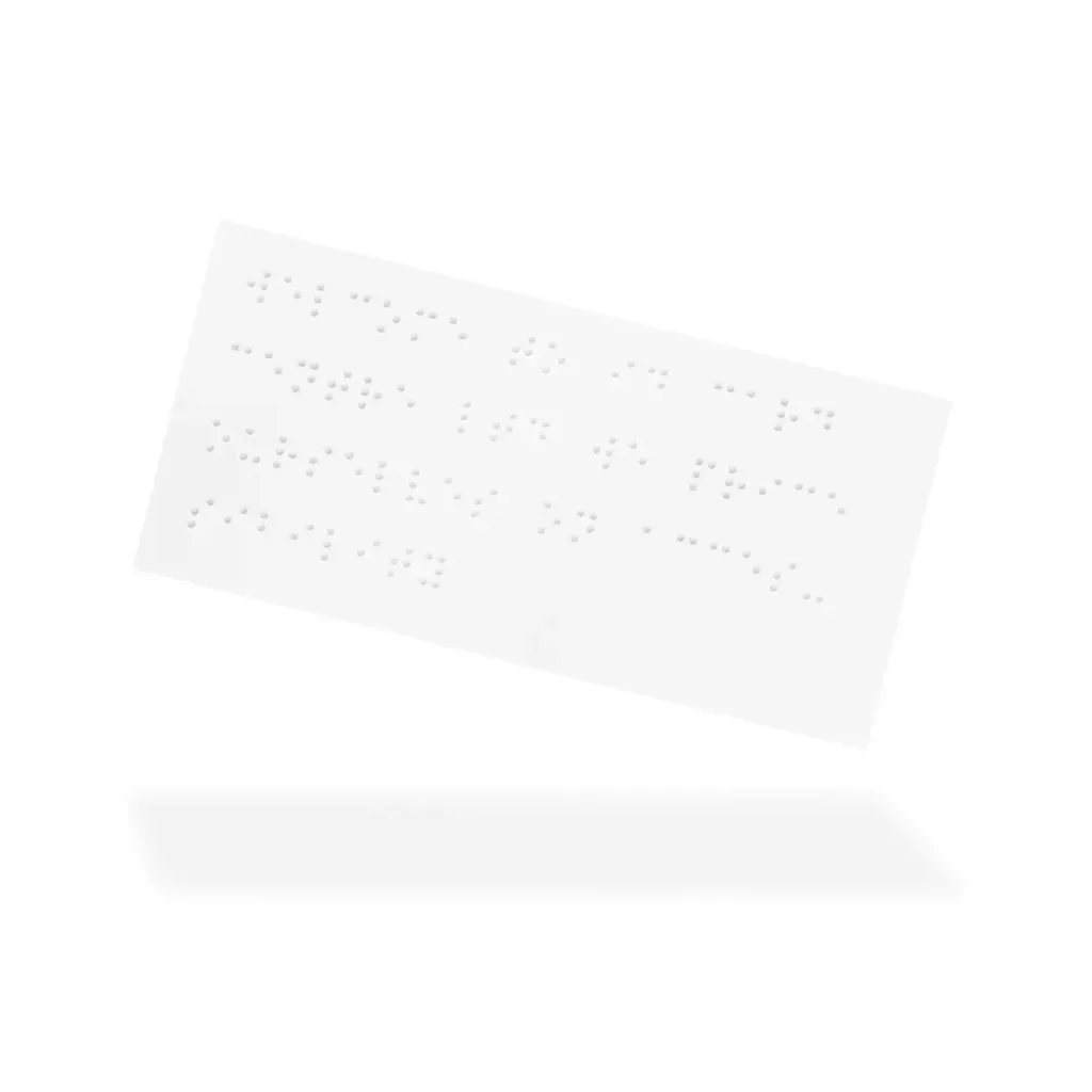 Custom Braille Sticky Labels | Embossed Braille ID Card Sticker