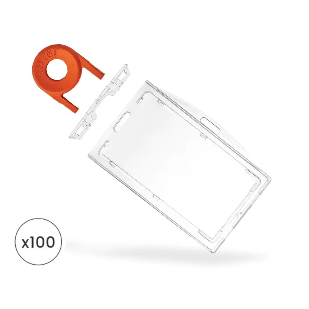 Lockable reusable security card holder with key - pack of 100